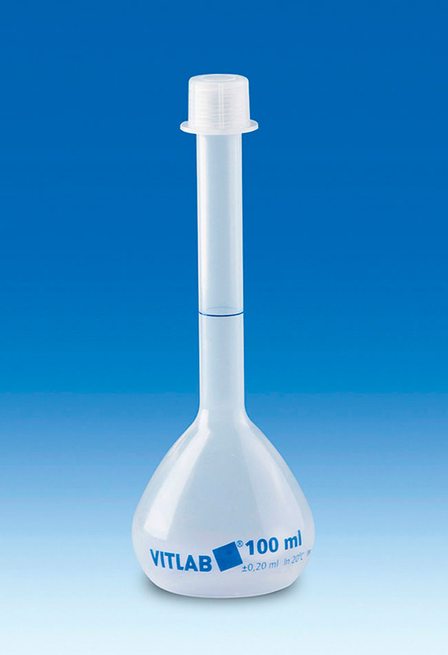 Matraz volumétrico, polipropileno. VITLAB®. Con tapón de rosca GL ...