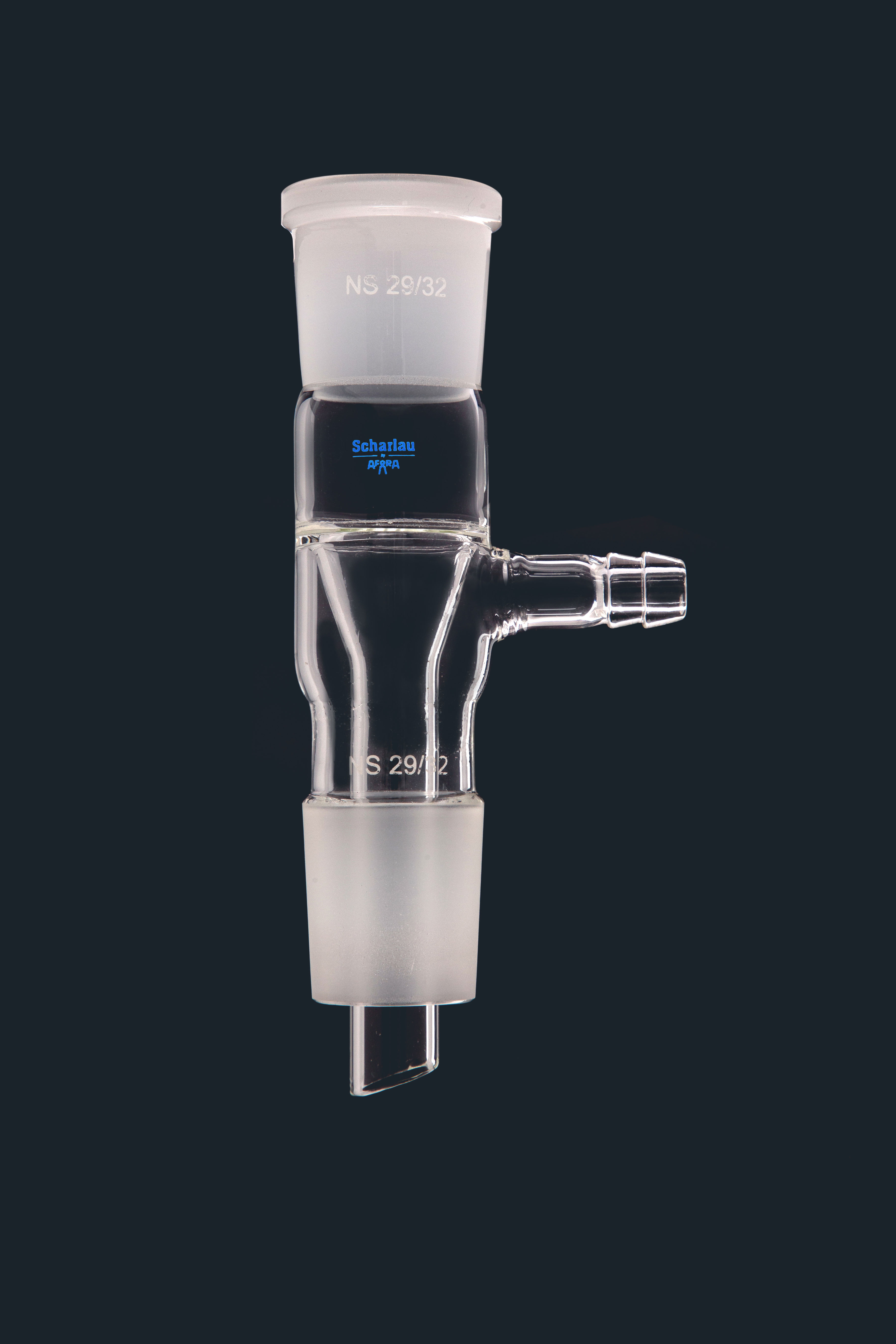 Delivery adapter, straight, with suction tube. SCHARLAU. Cone: 29/32 ...