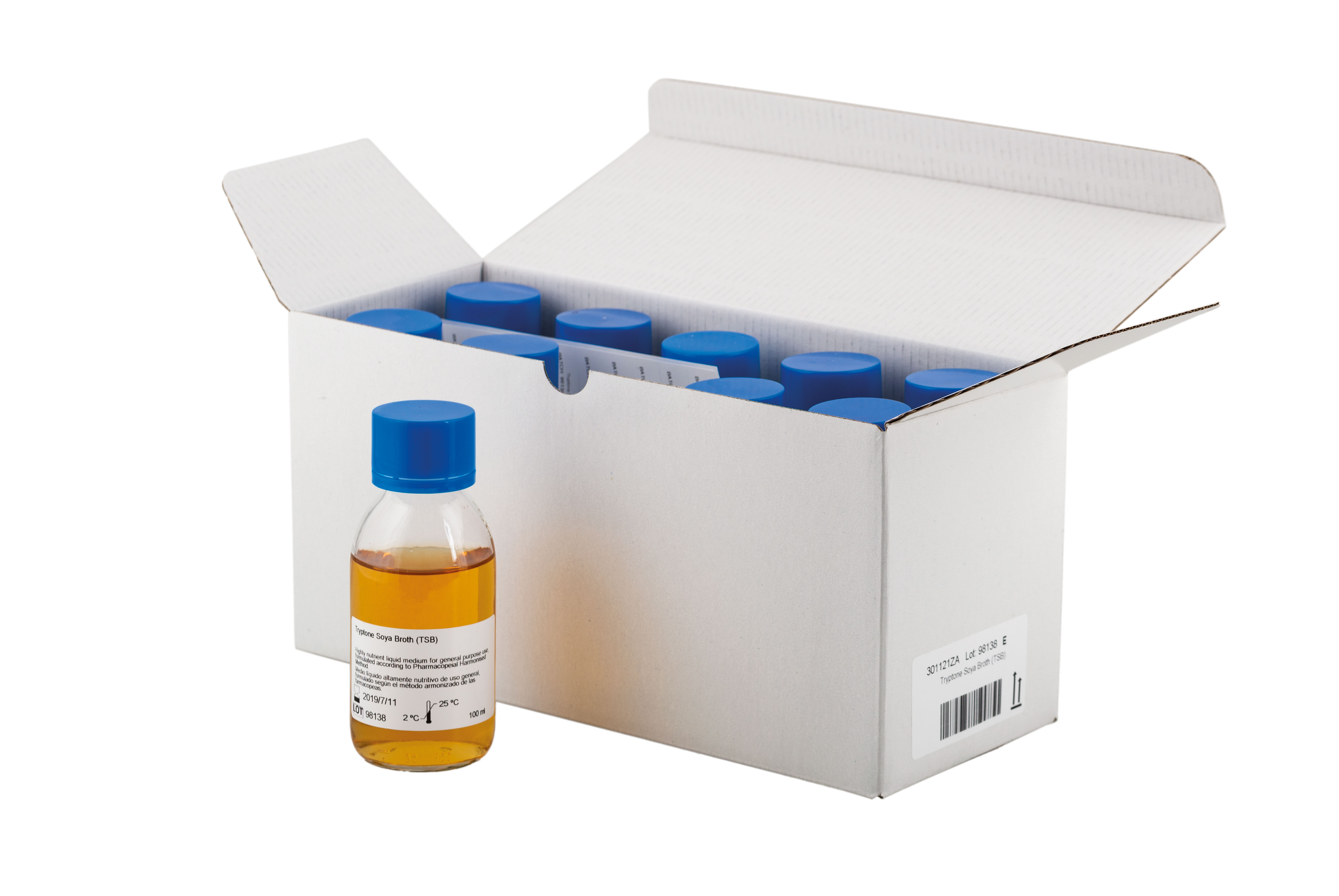 Triptona y Soja Caldo (TSB) (Eur. Pharm.). Tapón septum - Scharlab