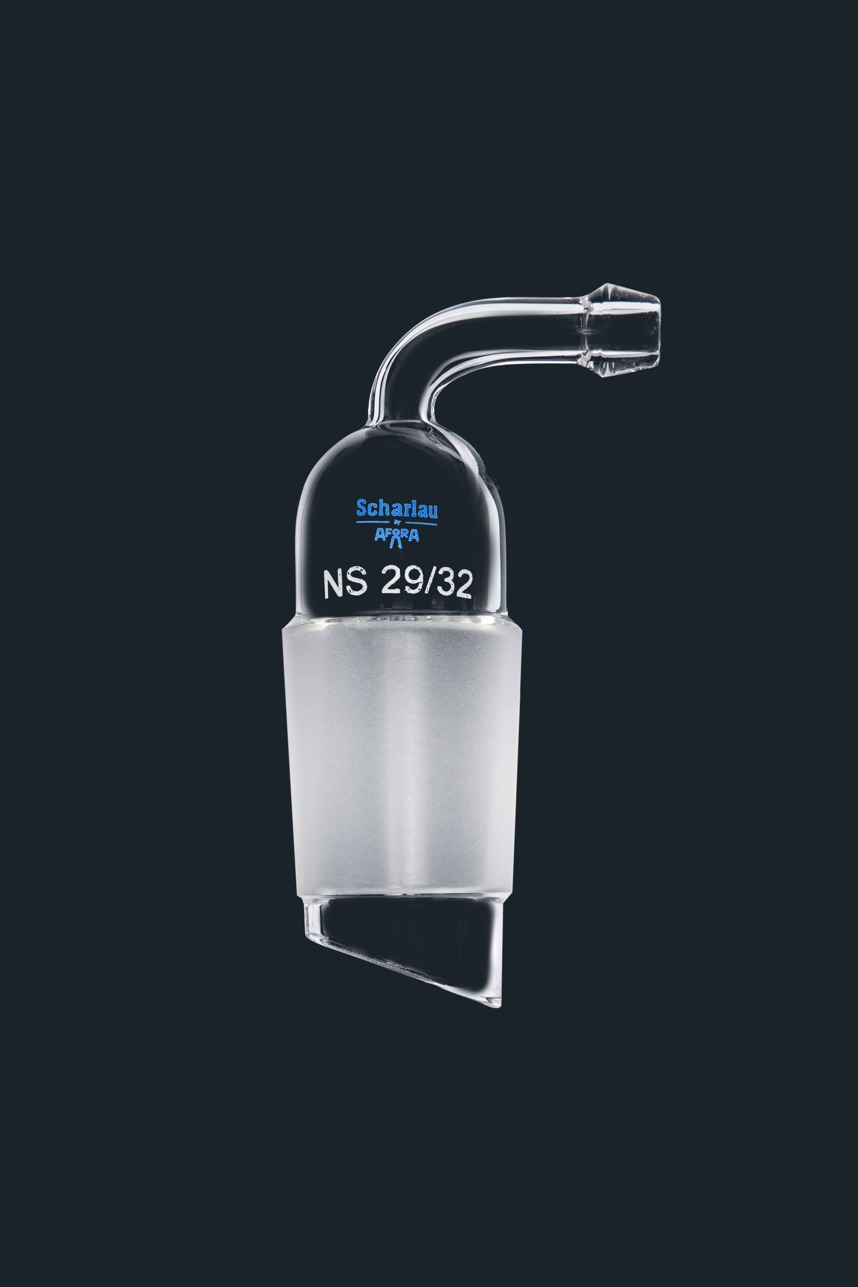 Adapter with NS cone and bent glass olive (angle: 90°). SCHARLAU. Cone ...