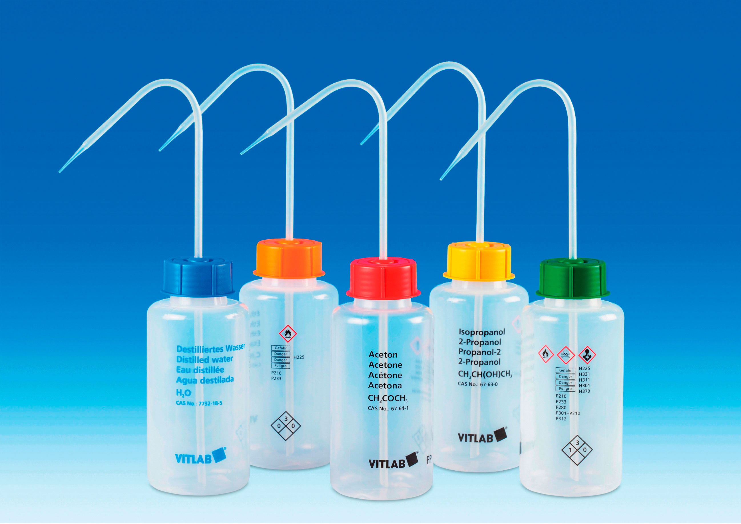 Frasco lavador. VITLAB®. Impresión: Metanol. Rosca GL: 45. Cap. (ml ...