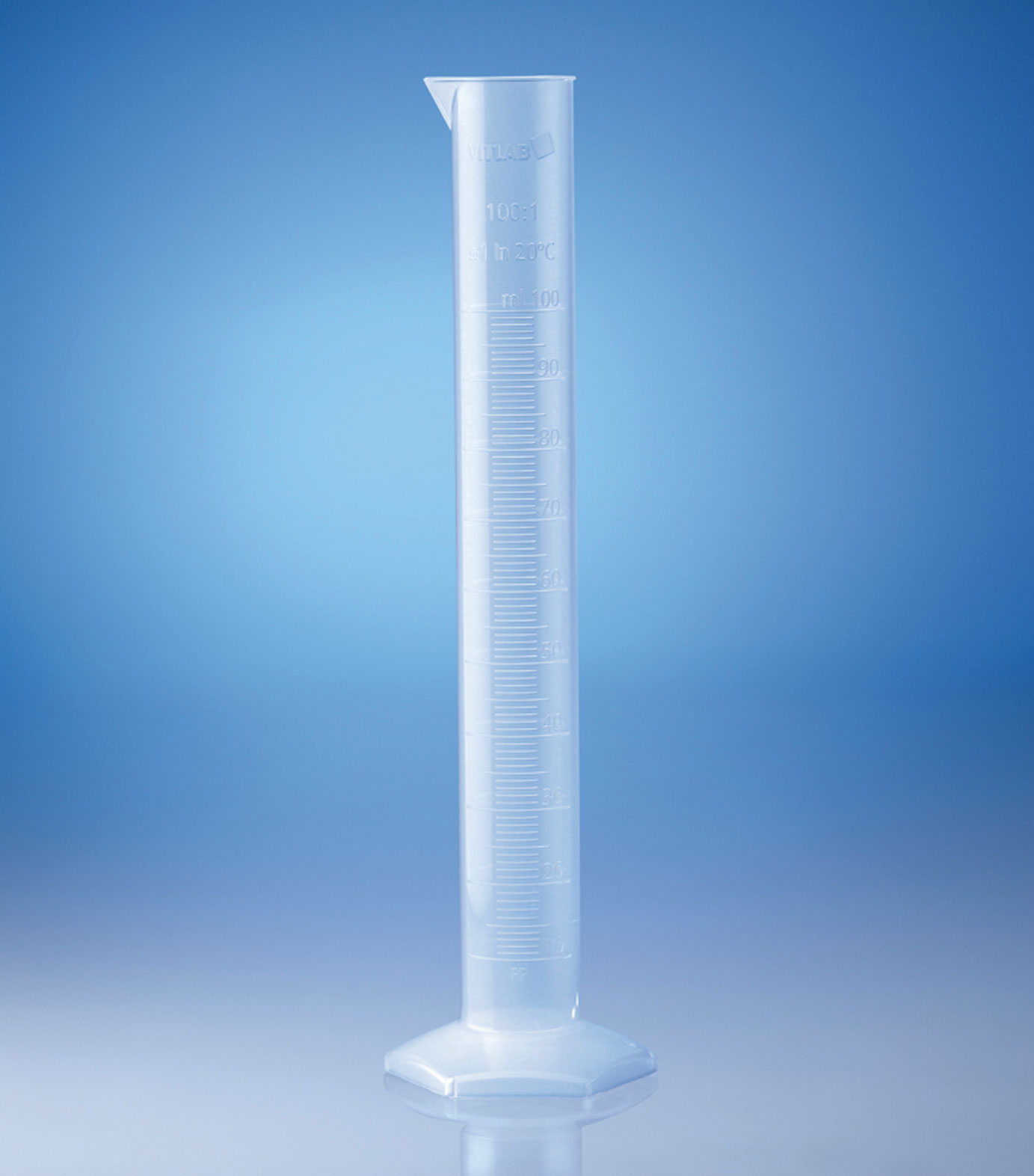 Probeta graduada, forma alta, de polipropileno. VITLAB®. Capacidad (ml ...