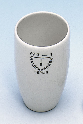 Crisol de porcelana. HALDENWANGER. Forma alta. Ø sup. (mm): 40. Altura ...