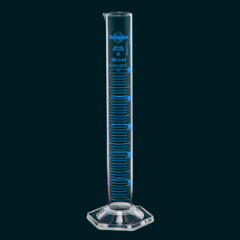 Probeta graduada de vidrio borosilicato, clase A, con pico, nº de lote ...