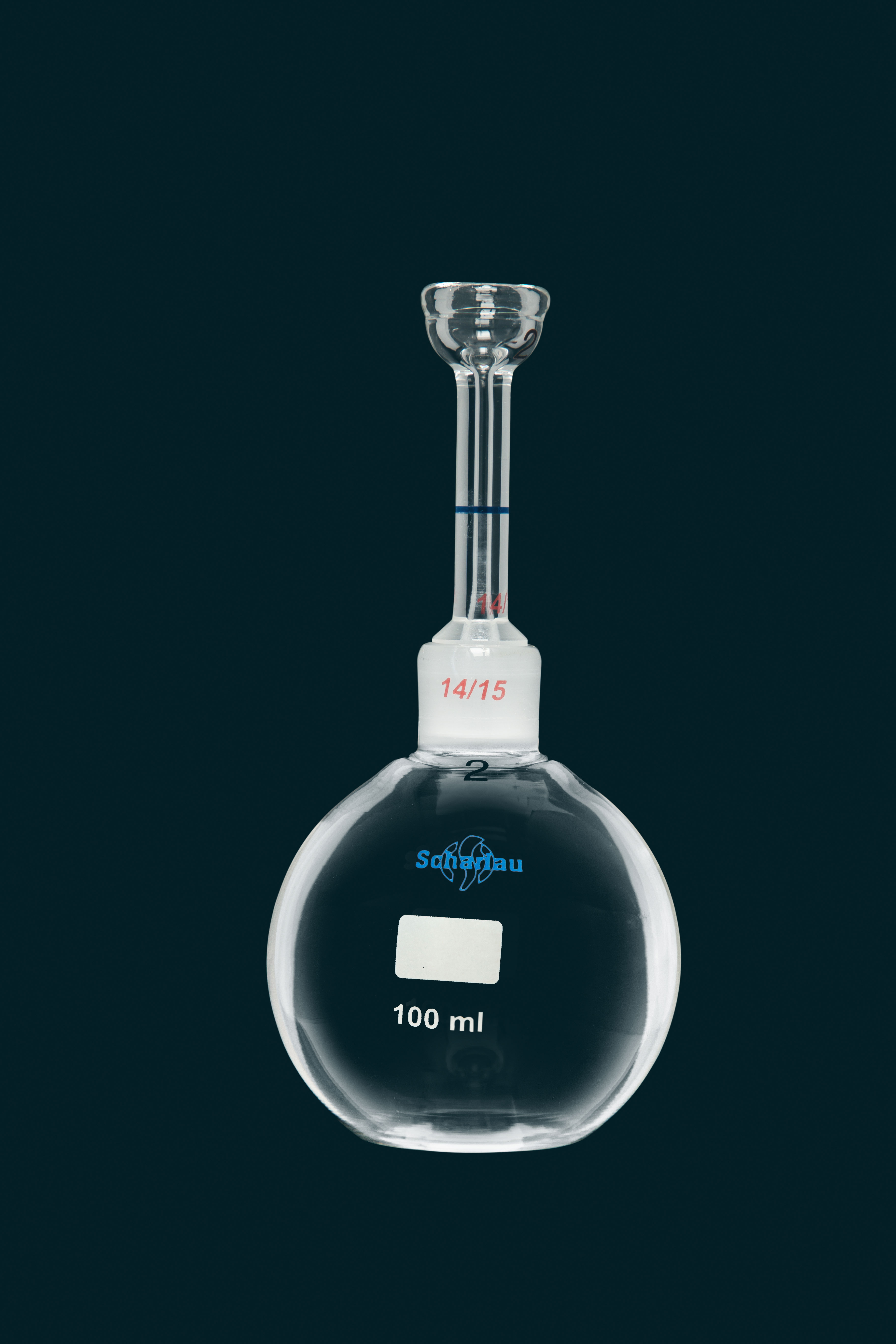 Renault glass pycnometer for solids. SCHARLAU. Cap. (ml): 50. Ground ...